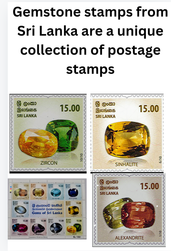 Sri Lanka Gems Mineral stones Postage M N H stamps 10 2021 Blue ...