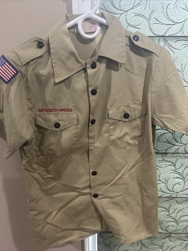 Boy Scout BSA UNIFORM Tan SHIRT Youth Large Short Sleeve H51 | eBay