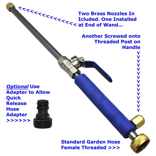 HIGH PRESSURE POWER WASHER HANDLE WAND NOZZLE ALUMINUM / BRASS ...