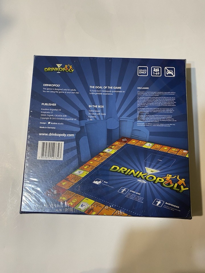 Drinkopoly Drinking Board Game Adult Fun Party Game, New | eBay