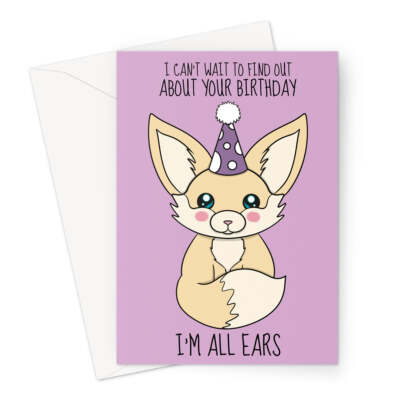 Cute Fennec Fox Birthday Card - I'm All Ears | eBay