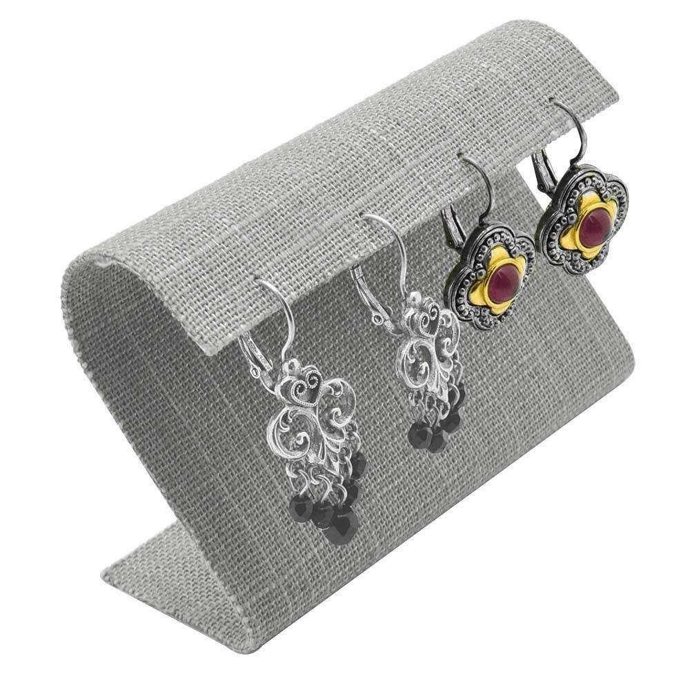 MODERN GREY LINEN EARRING DISPLAY STAND JEWELRY EARRING HOLDER DISPLAY ...