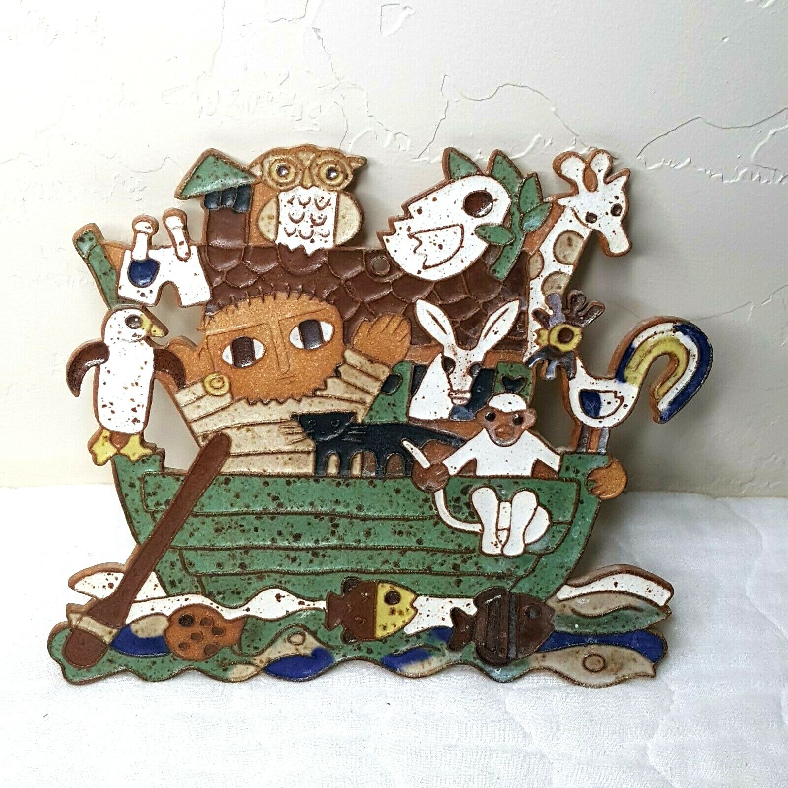 NOAH'S ARK St Andrew's Abbey HAND MADE CERAMIC PLAQUE Benedictine Monks ...