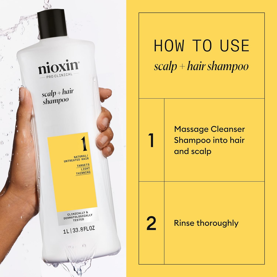 NIOXIN System 1 Cleanser Shampoo 33.8 oz, 1 Liter (New packaging) | eBay