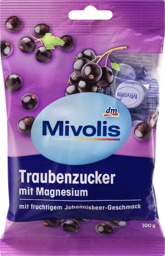 2X Mivolis Candies with grape sugar and blackcurrant flavor, 100 g ...