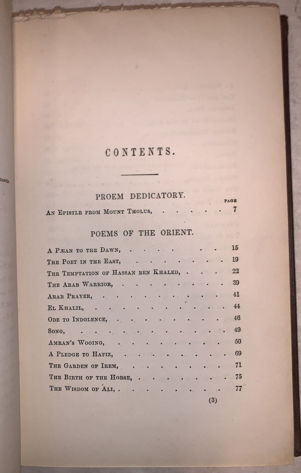 1855, 1ª Ed, BAYARD TAYLOR, POESIE DELL'ORIENTE, POESIA, CONTEA DI ...