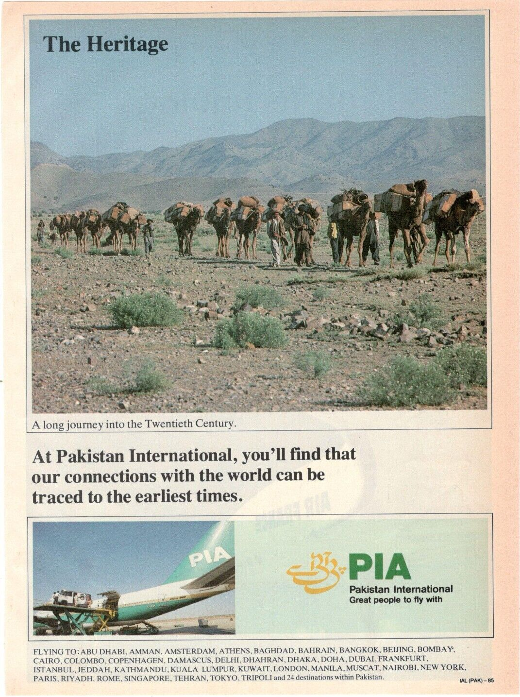 Pia Pakistan International Airlines Caravan 1985 Advertising Original 1 ...