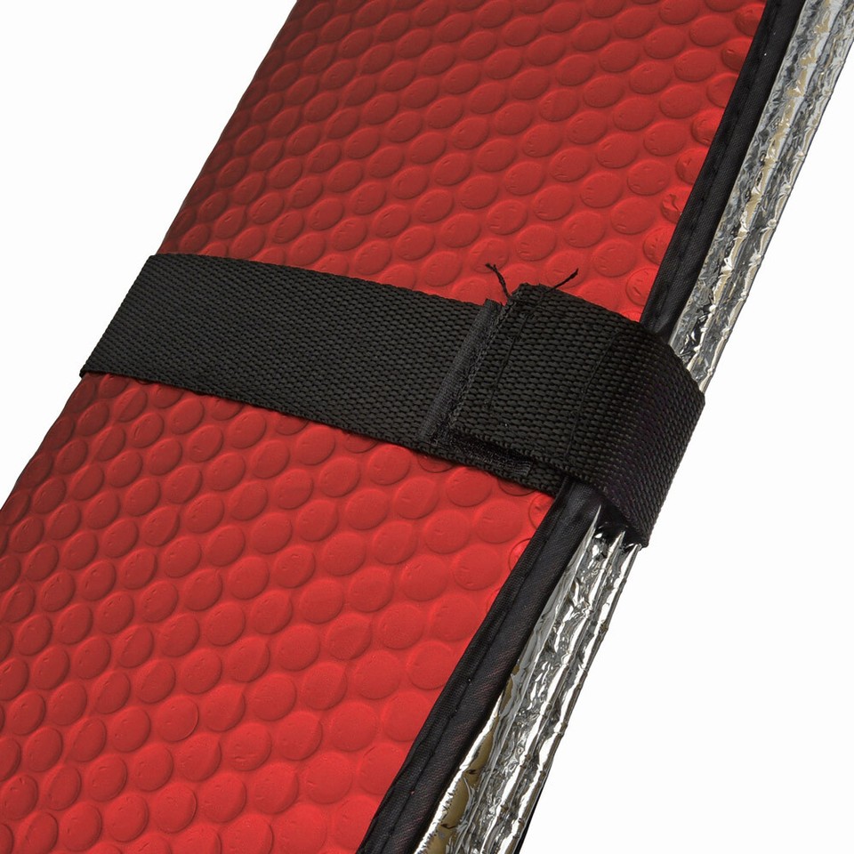 Auto Sunshade Red Foil Reflective Sun Shade Windshield Visor Standard ...