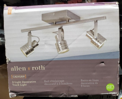 3-Light Decorative Track Light - Allen + Roth - Brushed Nickel - LED ...