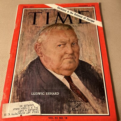 Time Magazine November 1, 1963 Ludwig Erhard | eBay
