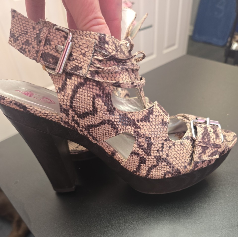 Torrid Open Toe Women's Size 12 Snake Skin Looking High Heels Never ...