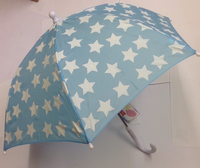 KIDS CHILDRENS UMBRELLA BROLLY cosy cottage pink red hearts blue stars ...