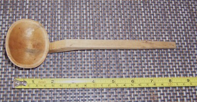 Vintage Traditional Welsh Cawl Spoon 8.3/4" long used Original Wooden ...