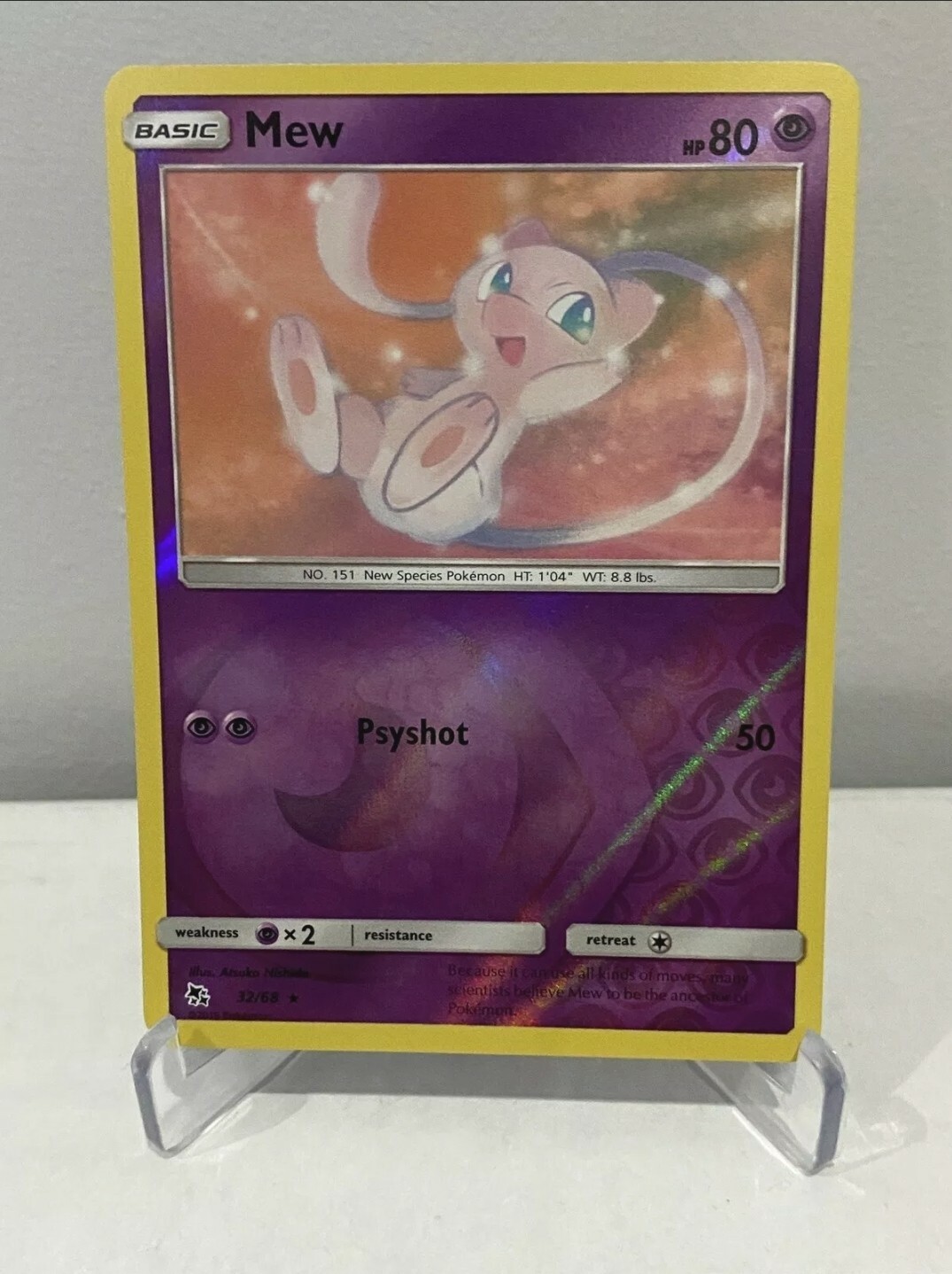 Mew 32/68 Hidden Fates Reverse Holo Rare Pokemon Card Near Mint NM | eBay