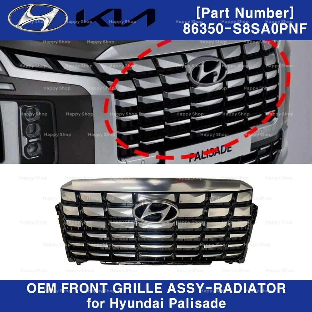 86350S8SA0PNF OEM GRILLE ASSY-RADIATOR for Hyundai Palisade 23-24 ...