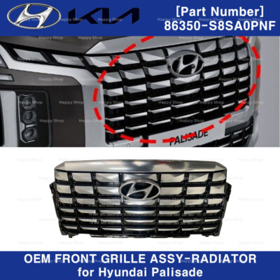 86350S8SA0PNF OEM GRILLE ASSY-RADIATOR for Hyundai Palisade 23-24 ...