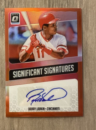 2018 Donruss Optic Significant Signatures Red Prizm 13/15 Barry Larkin ...