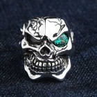 Emerald Eyes 925 Sterling Silver Men's Skull Ring Biker Gothic Punk New ...