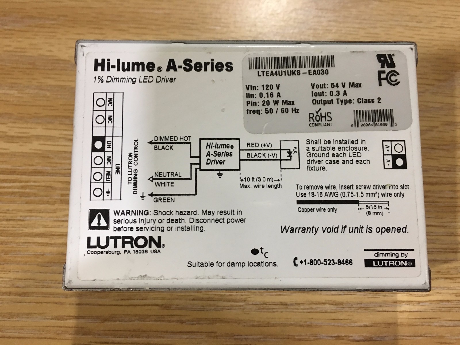 LUTRON Hi-Lume A-Series 1% Dimming LED Driver | eBay