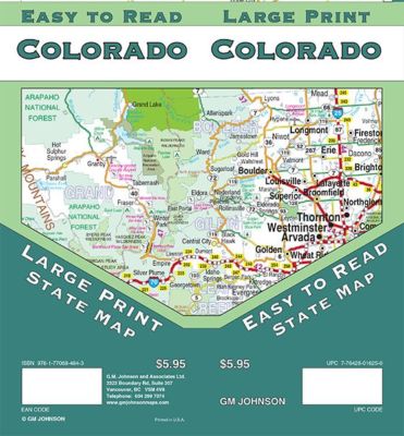 Large Print State Map of Colorado, by GMJ Maps | eBay