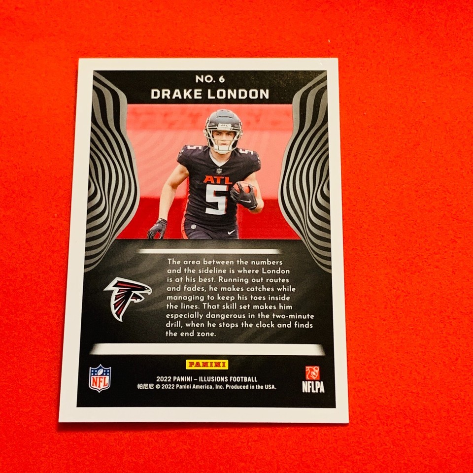 Drake London .. ROOKIE .. Atlanta Falcons .. 2022 Illusions RC Card 6 ...