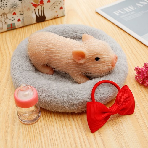 Silicone Pig Mini Doll Piglet Full Body Reborn Baby Piglet Cute ...