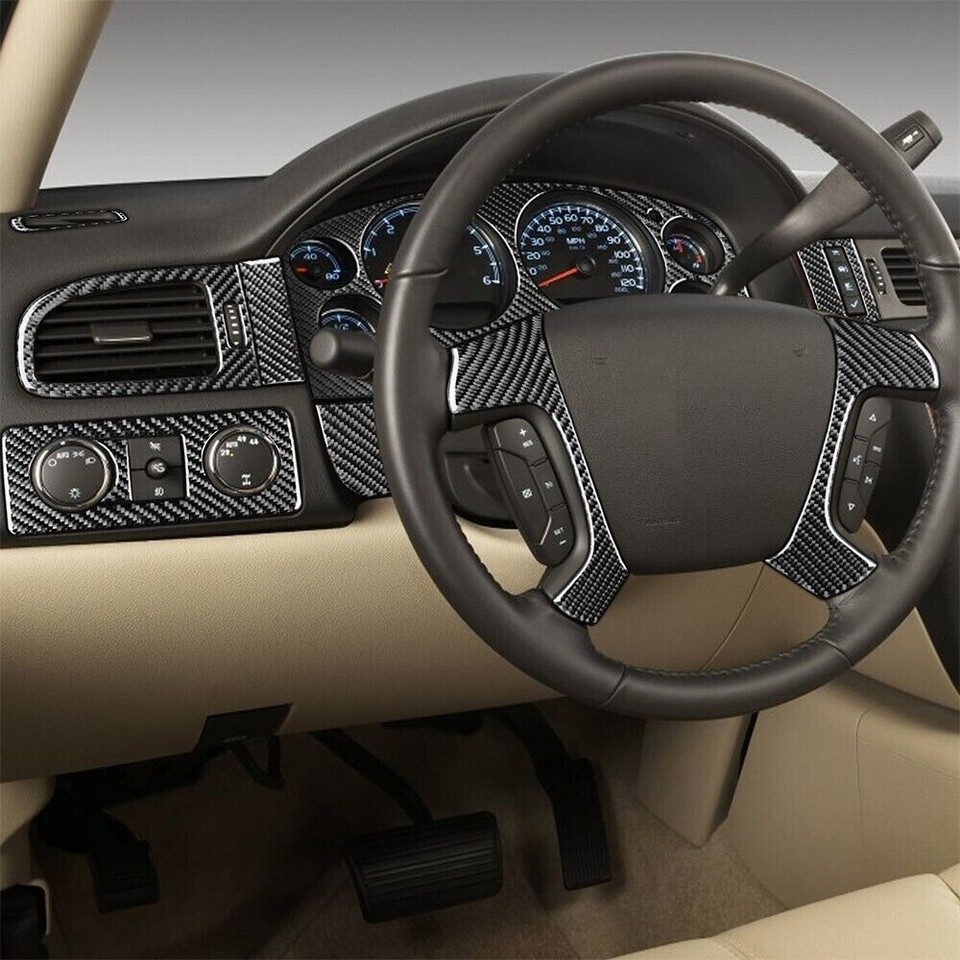 32Pcs Real Carbon Fiber Interior Dash Trim Kits For Silverado/Tahoe ...