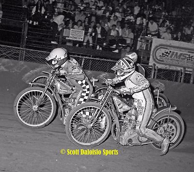 1987 PHIL COLLINS BOBBY SCHWARTZ IMS SPEEDWAY MOTORCYCLE 16 X 20 PHOTO ...