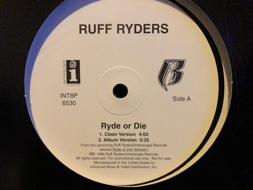 Ruff Ryders 12” Ryde Or Die * VG++ Promo | eBay