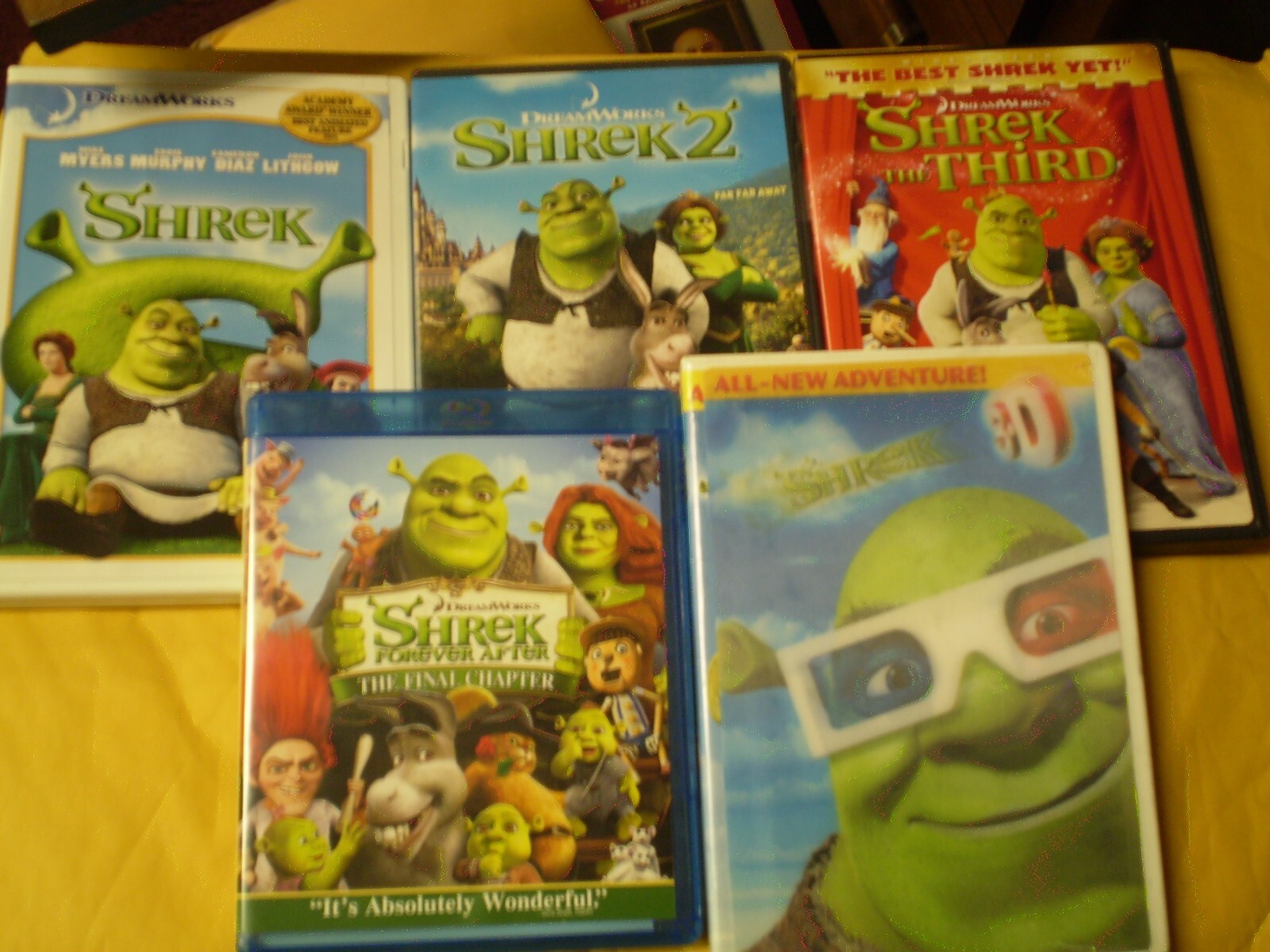 (5) Dreamworks' Shrek Children's DVD Lot: Shrek 1, 2, 3 & 4 + 3-D | eBay