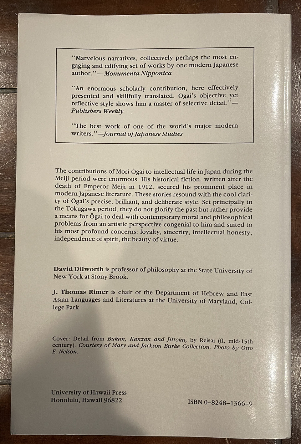 The Historical Fiction of Mori Ogai - UNESCO Collection of Rep. Works ...