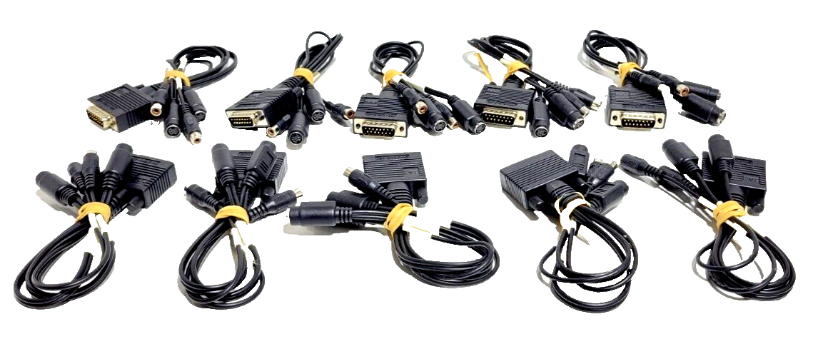 LOT OF 10- MATROX RR-CABLE-H0 RAINBOW RUNNER VIDEO CABLE A VIDEO IN ...