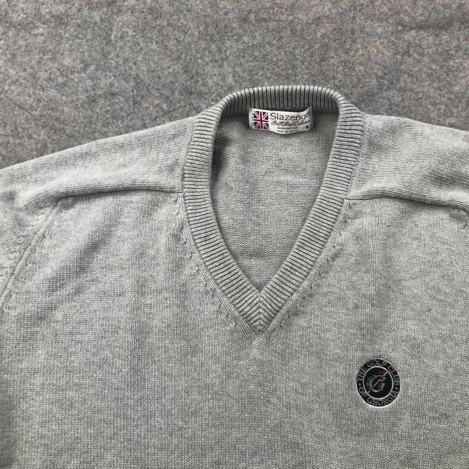 Vintage Slazenger Sweater Mens XL Gray Golf Club Of Georgia Embroidered ...