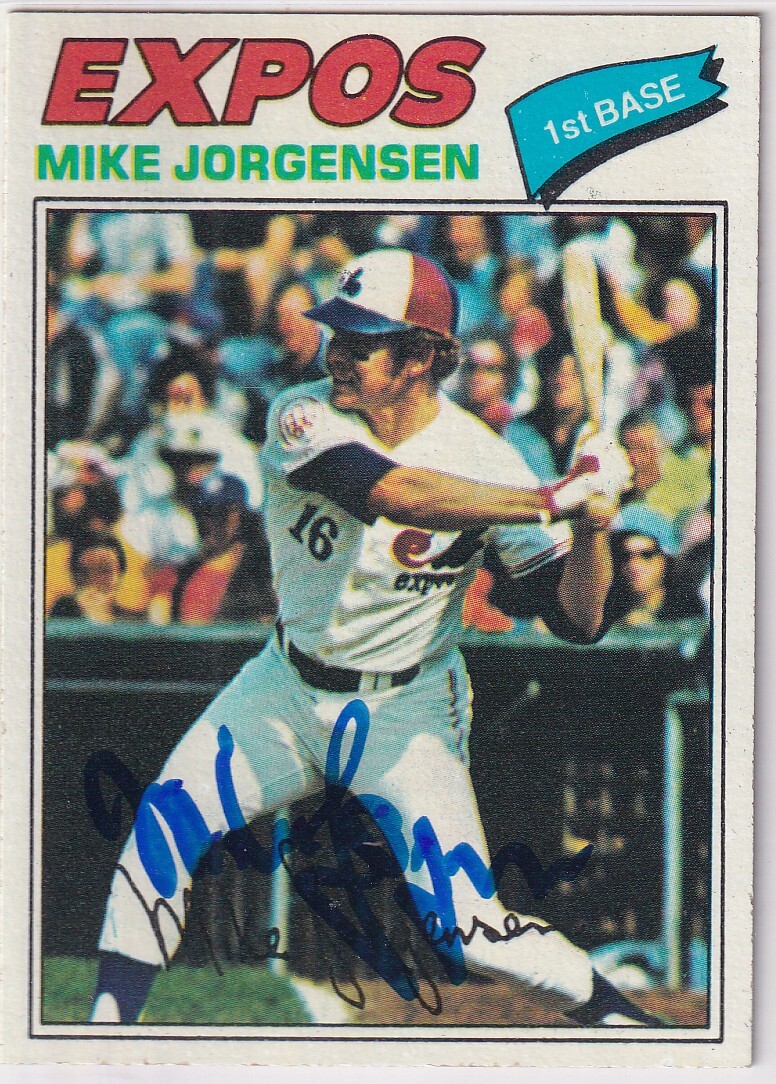 Mike Jorgensen 1977 Topps Montreal Expos SIGNED CARD AUTOGRAPHED RARE | eBay