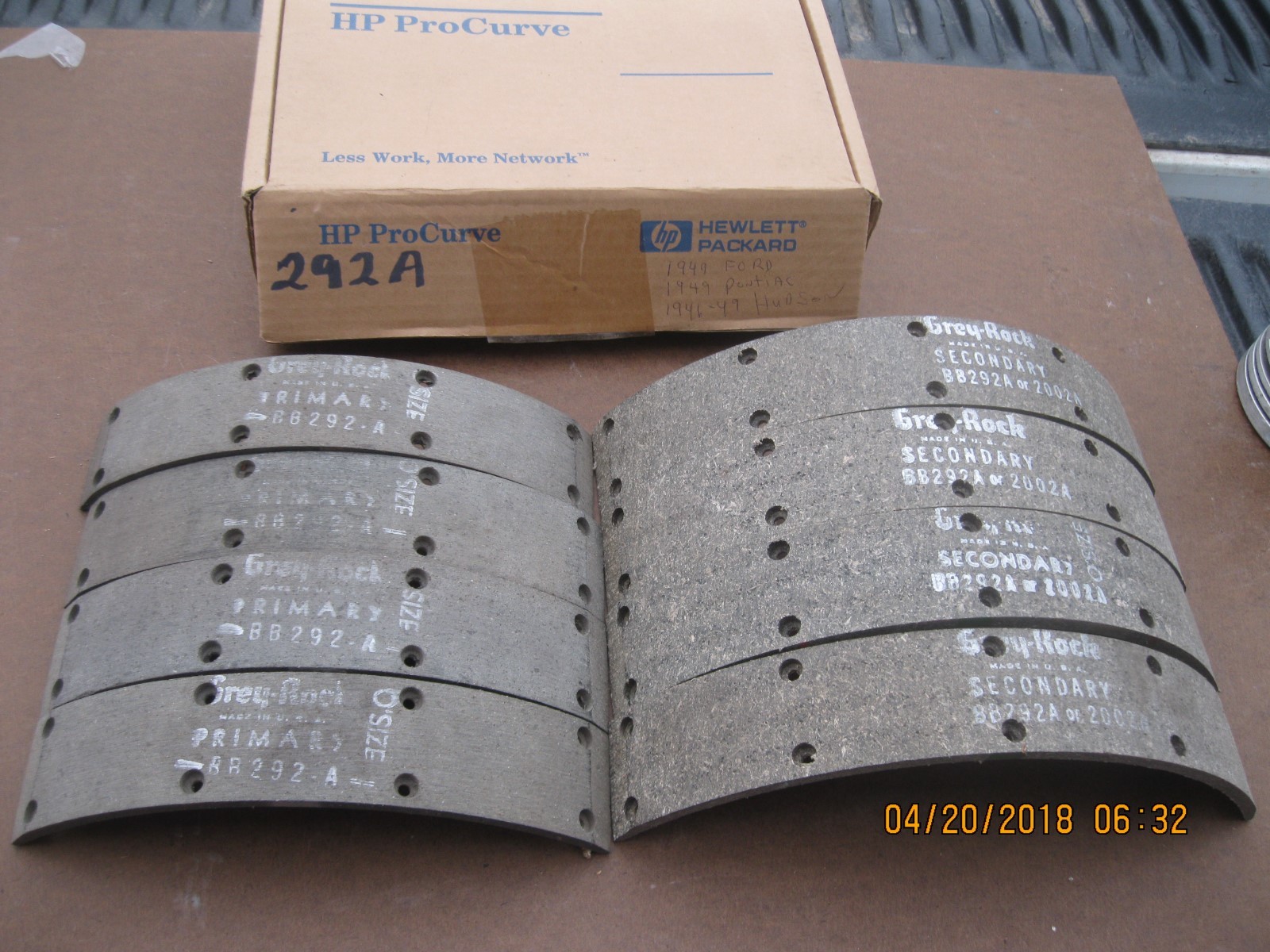 BRAKE LININGS 1949 - 1954 Ford Station Wagon - Mercury - Hudson ...