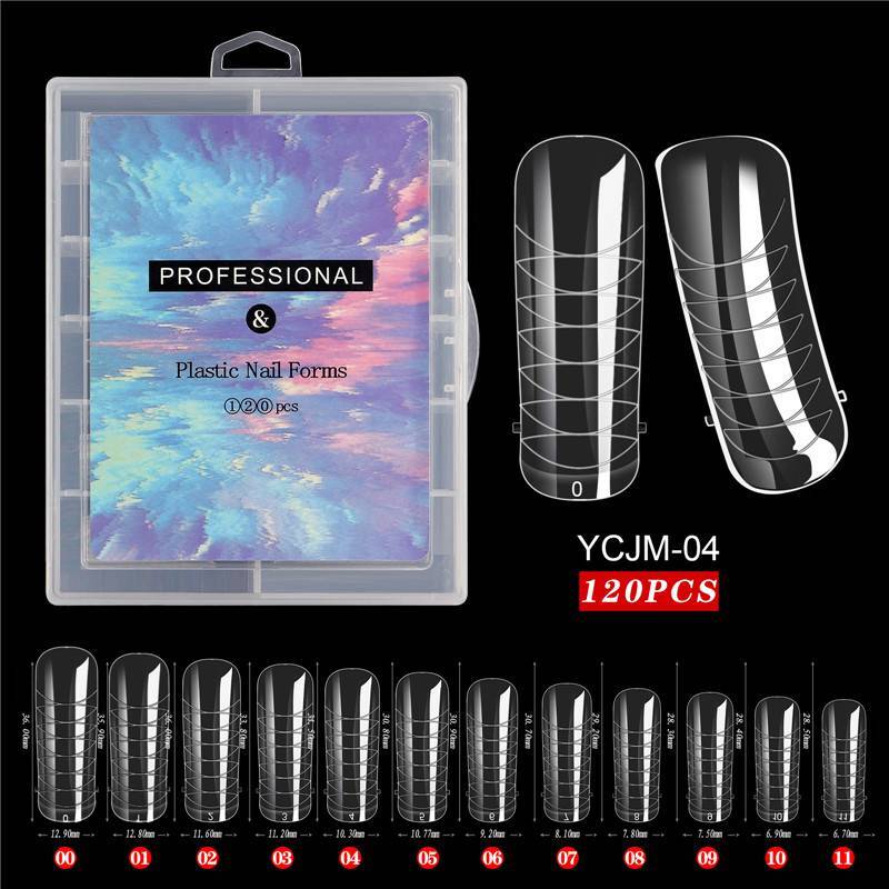 120Pcs Dual Forms Gel Mold Tips Full Cover Nail Quick Building Nail ...