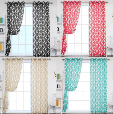 CHIC 1 SINGLE PANEL GROMMET VOILE SHEER WINDOW DRESSING CURTAIN ...