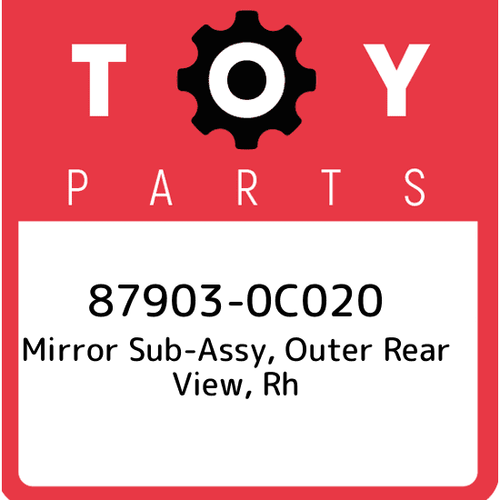 87903-0C020 Toyota Mirror sub-assy, outer rear view, rh 879030C020, New ...