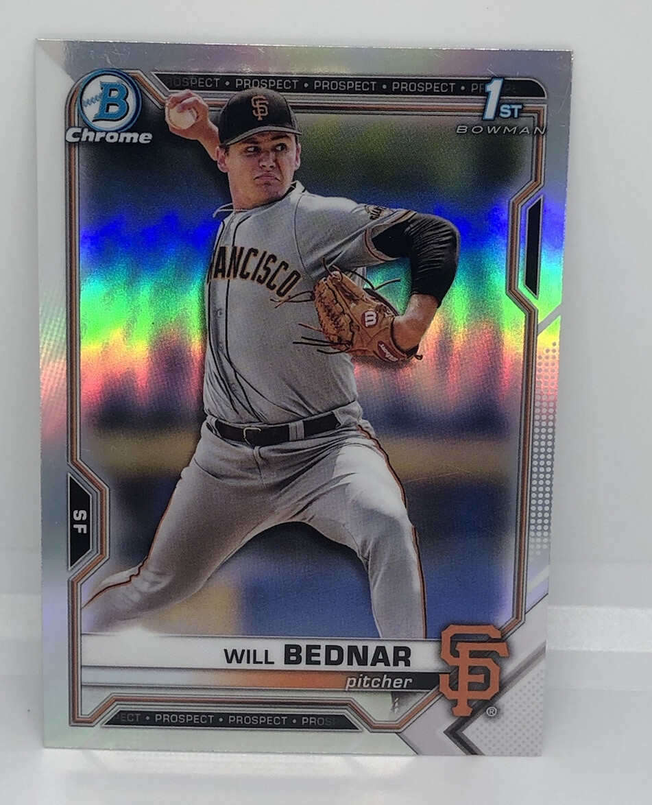 2021 Bowman Chrome Draft WILL BEDNAR Refractor Holo 1st Prospect Giants ...