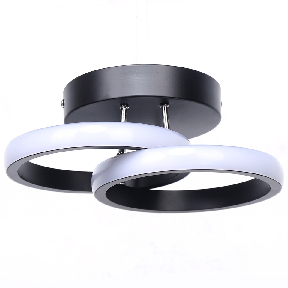 Modern Black Ceiling Light LED Acrylic Lamp Flush Mounted Chandelier ...