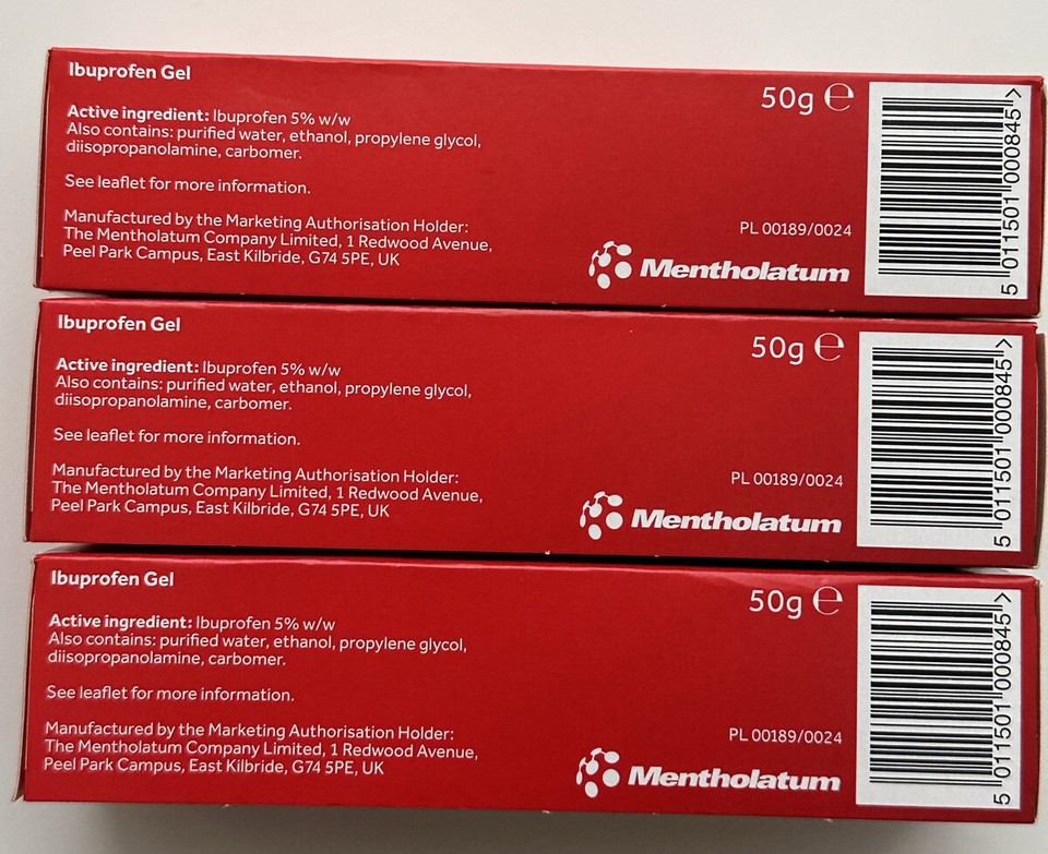 3 x Iboprofen Gel 50g-Fast Pain&Swelling Relief-Back-Muscular-Rheumatic ...