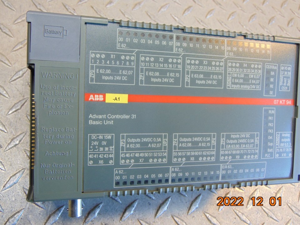 ABB 07 KT 94 / 07KT94G ADVANT CONTROLLER 31 BASIC UNIT GJR5252100R0161 | eBay