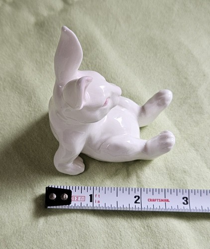 Vintage Bone China White Bunny Rabbit Easter Figurine Leaning Back ...