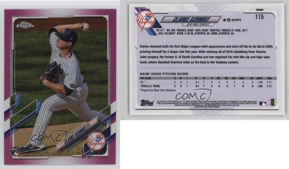 2021 Topps Chrome Pink Refractor Clarke Schmidt #115 Rookie RC | eBay