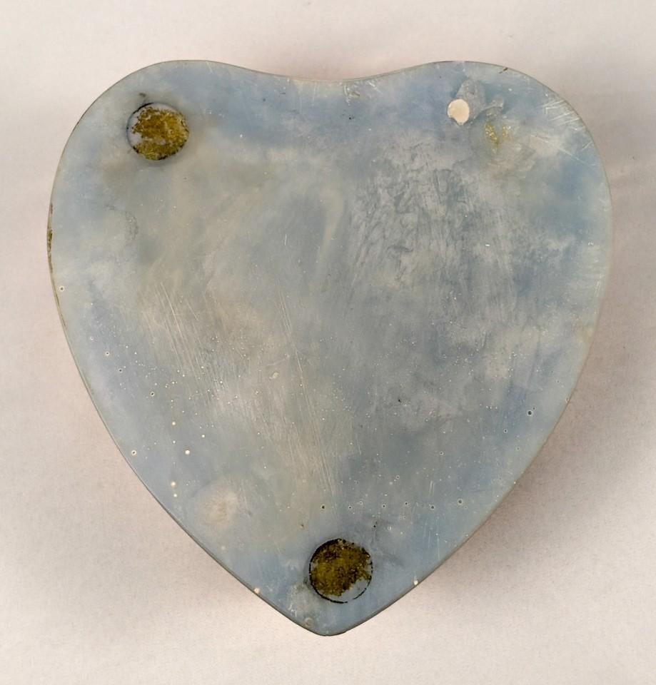 Vintage Incolay Blue Stone Heart Box – Doves & Roses Cameo – Romantic ...