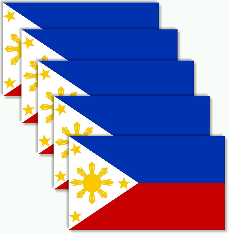 5 PCS Philippines Flag Sticker,6x3.5 In Philippine Decal For Car Bumper ...
