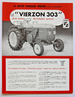 prospectus brochure tracteur SFV 303 Société Française VIerzon tractor ...