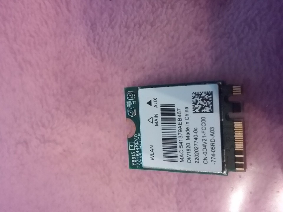 Dell Latitude 3580 15.6" WLAN WiFi Wireless Bluetooth Card D4V21 0D4V21 ...