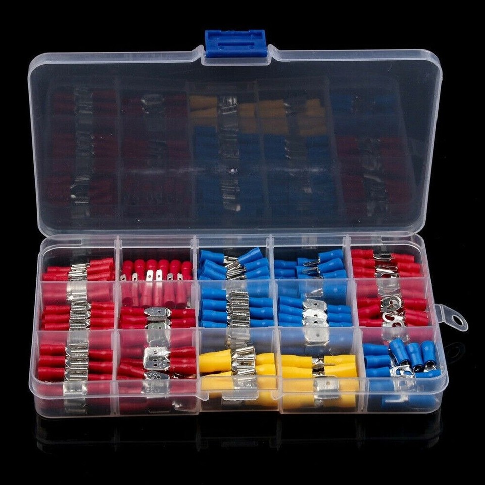 75-280PCS Crimp Spade Terminal Insulated Electrical Wire Connector Kit ...