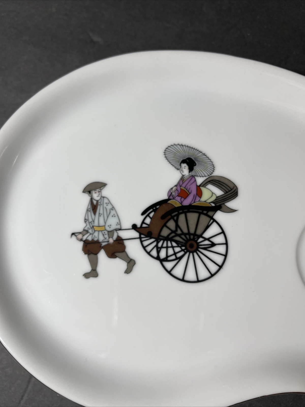 Set of 5 ARITA Japan Rickshaw Tea Snack Plates Rikisha Parasol MCM ...